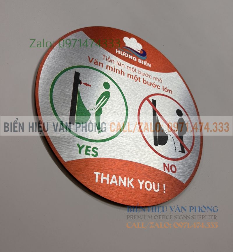 Sticker đi vệ sinh đúng cách, Biển cách vệ sinh bồn nam