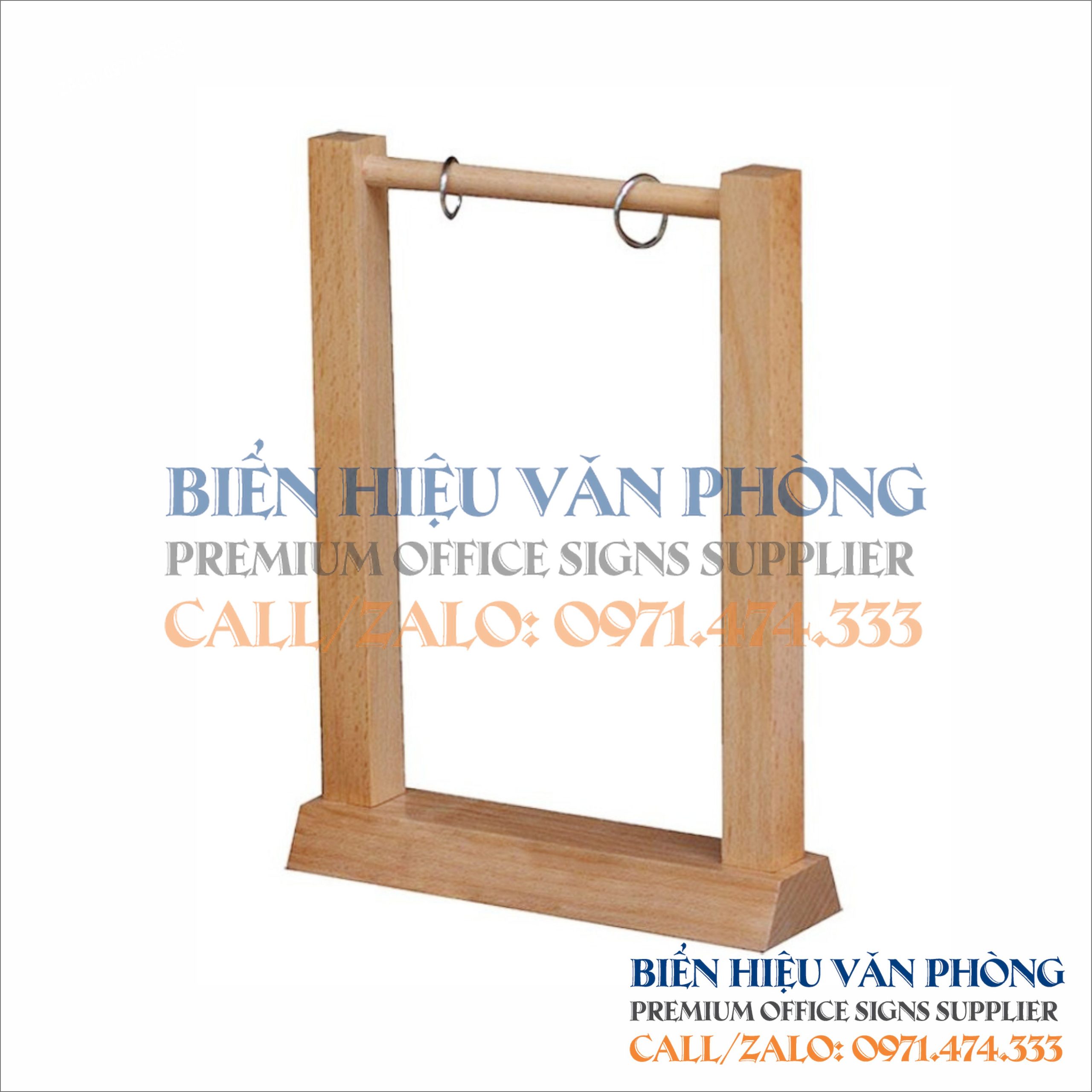 Menu khung gỗ để bàn, Menu chân đế gỗ - Biển hiệu văn phòng